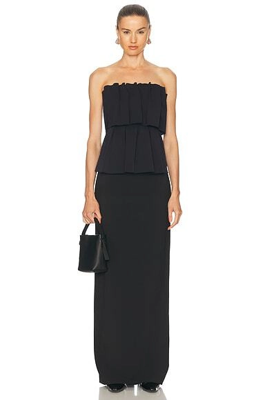 HOUSE OF DAGMAR Ruffle Tube Top - Black