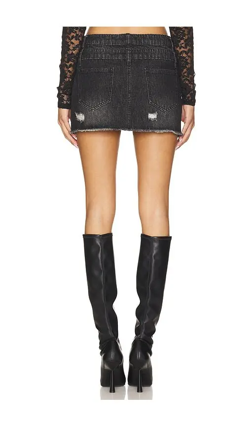 Superdown Courtney Micro Mini Skirt Denim With Distressing