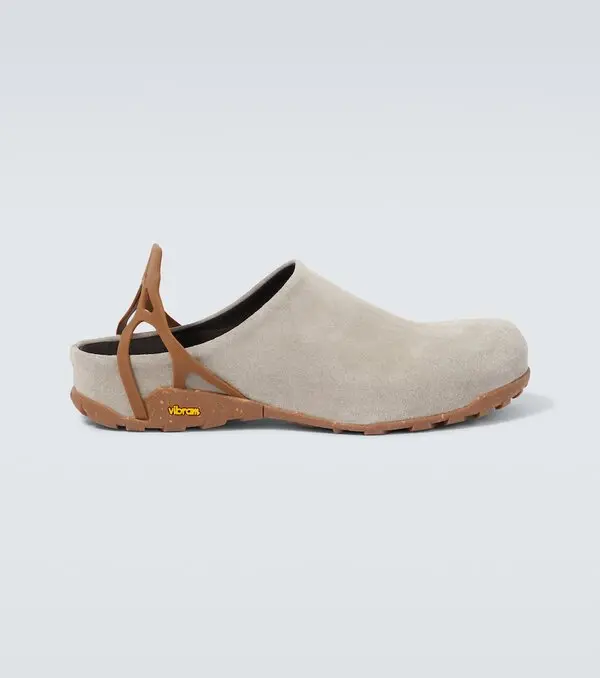 ROA Suede Clogs With Rubber Trim