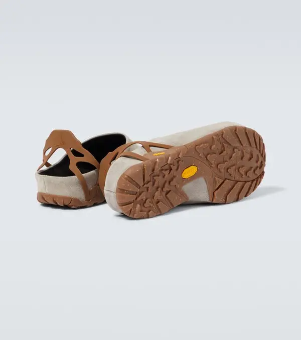 ROA Suede Clogs With Rubber Trim