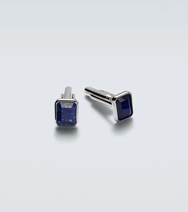 Mateo Sterling Cufflinks With Lapis Lazuli - Silver