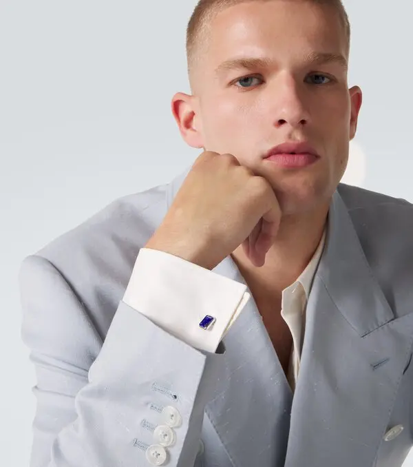 Mateo Sterling Cufflinks With Lapis Lazuli