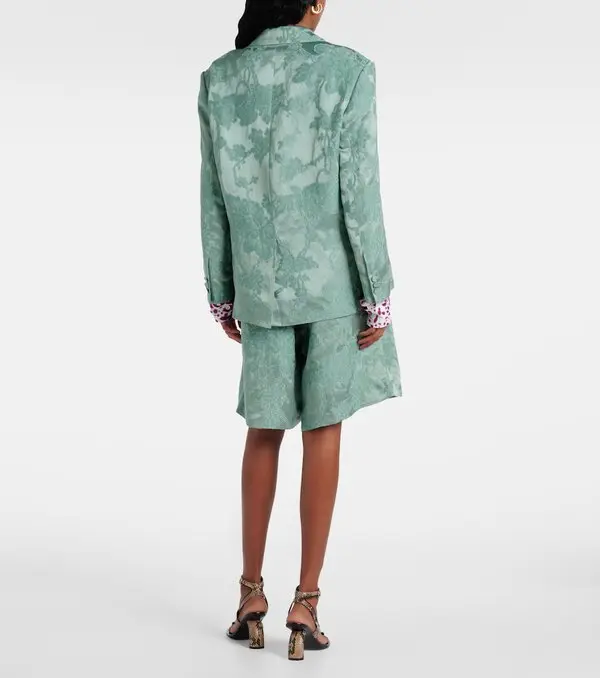 Dries Van Noten Linen-blend Jacquard Blazer