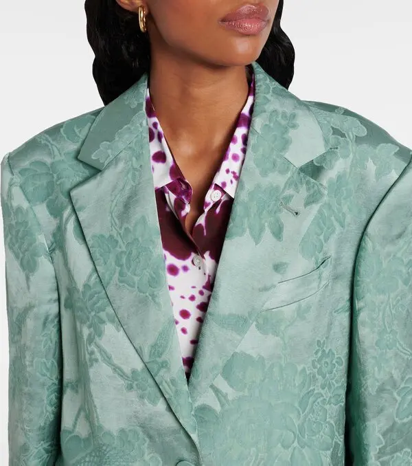 Dries Van Noten Linen-blend Jacquard Blazer
