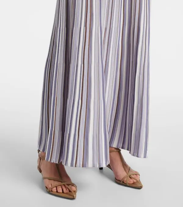 Faithfull The Brand Citara Striped Cotton-blend Maxi Dress - Blue