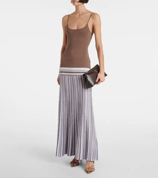 Faithfull The Brand Citara Striped Cotton-blend Maxi Dress - Blue