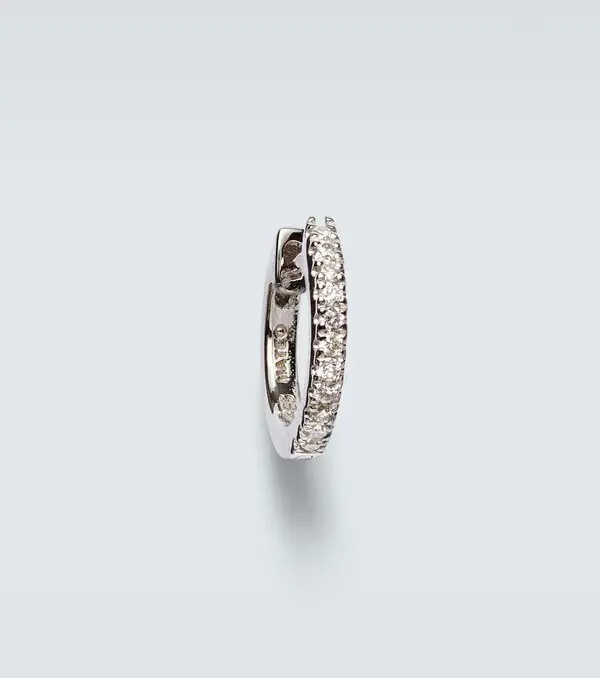 Mateo 14kt White Gold Diamond Hoop Earring