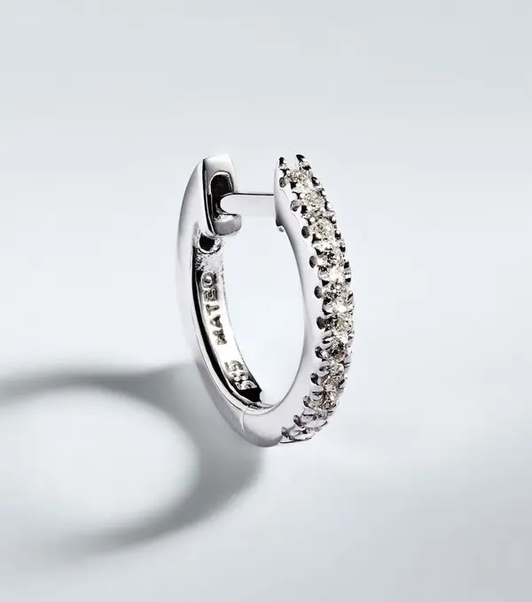 Mateo 14kt White Gold Diamond Hoop Earring