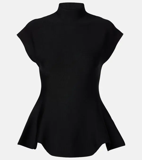 Khaite Andra Peplum Top - Black