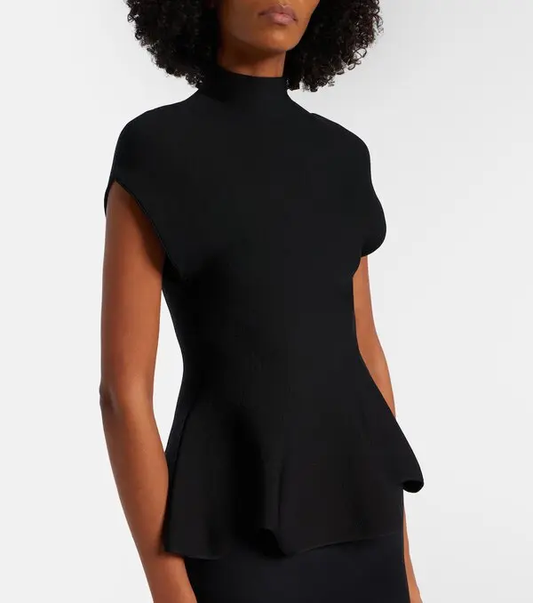 Khaite Andra Peplum Top - Black