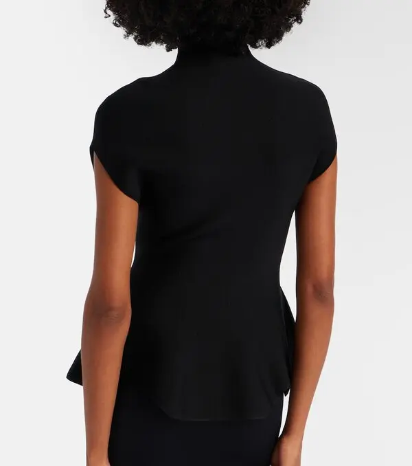 Khaite Andra Peplum Top - Black