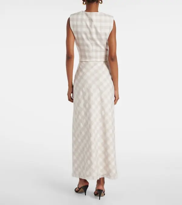Simkhai Noelle Checked Maxi Skirt