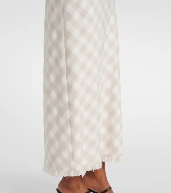 Simkhai Noelle Checked Maxi Skirt