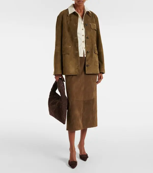 Vince Suede Pencil Skirt - Brown