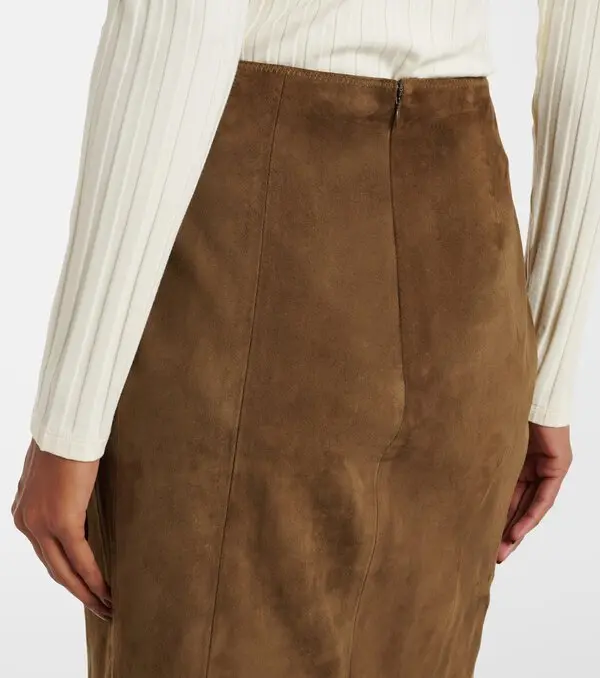Vince Suede Pencil Skirt - Brown