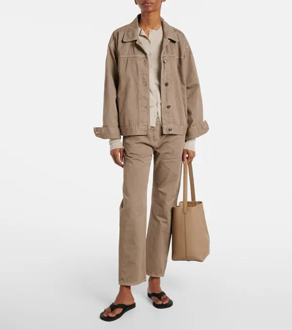 THE ROW N/s Park Medium Leather Tote Bag - Beige