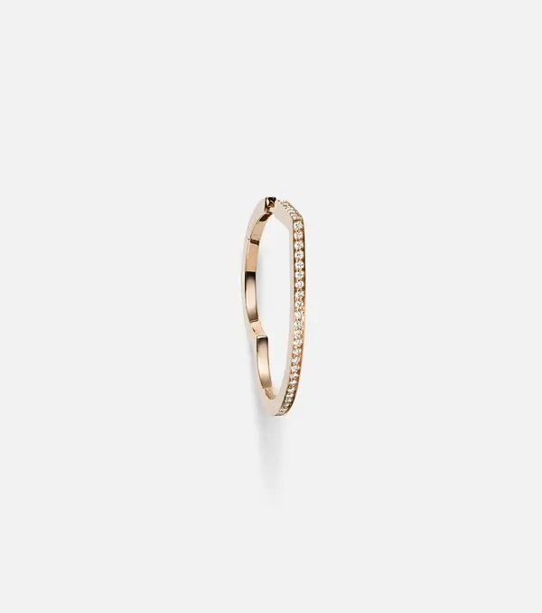 REPOSSI Antifer Heart Large 18kt Rose Diamond Hoop Earring - Gold