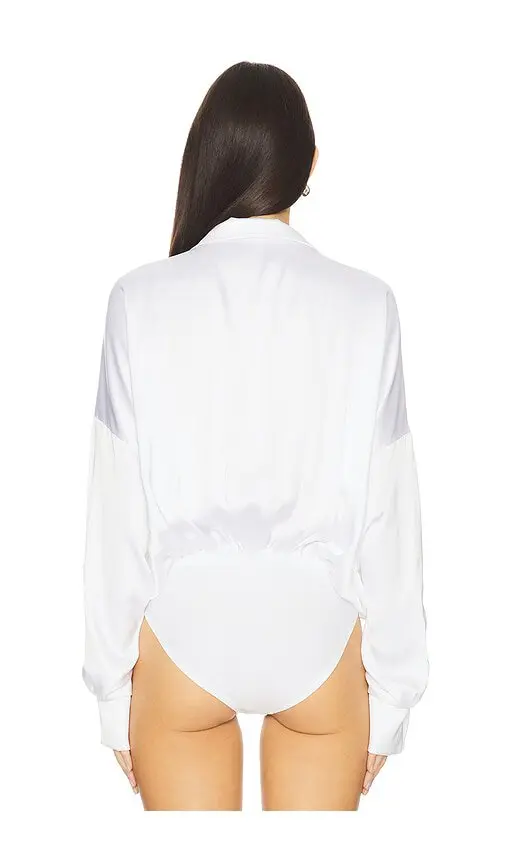 Norma Kamali Super Oversized Boyfriend Nk Shirt Bodysuit