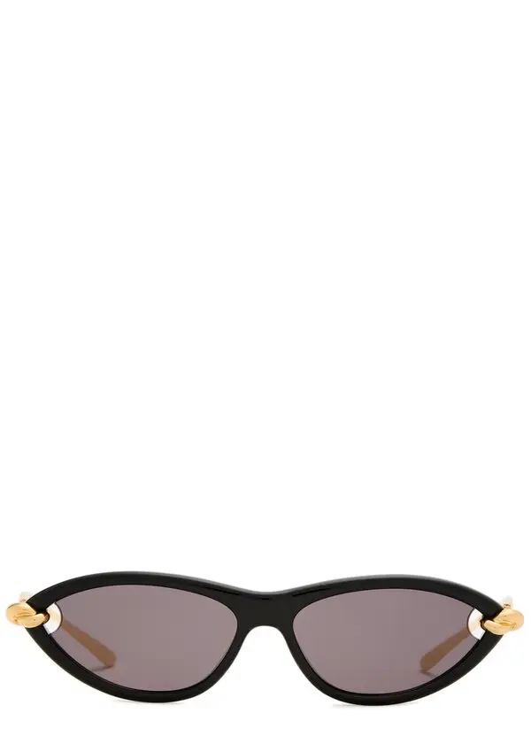 Bottega Veneta Narrow Cat-eye Sunglasses - Black