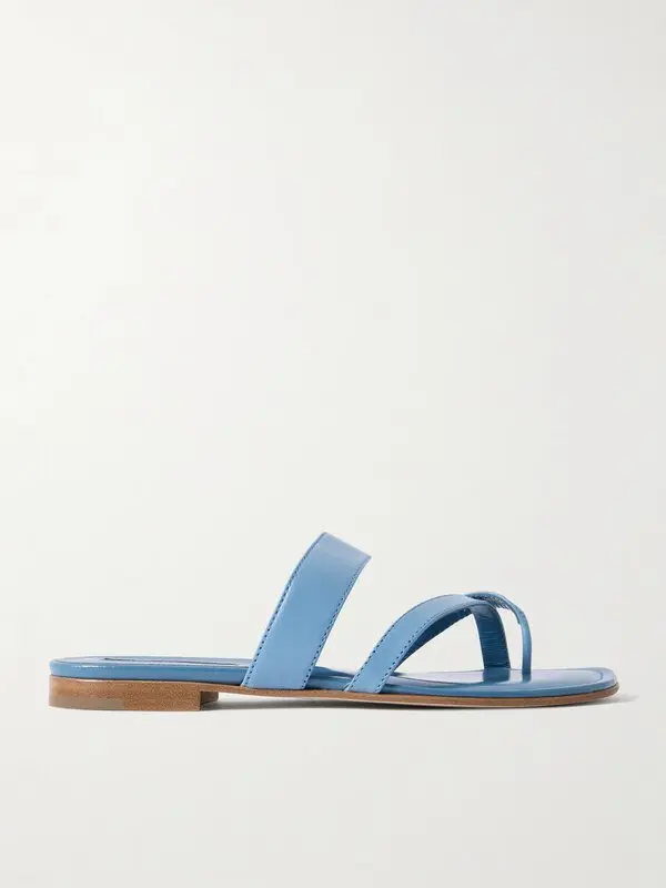 Manolo Blahnik Susa Leather Sandals - Blue