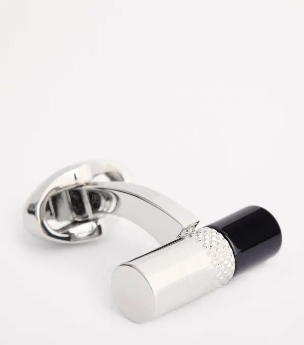 BABETTE WASSERMAN LONDON Rhodium-plated Stone Bar Cufflinks