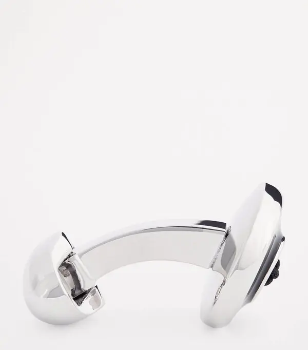 BABETTE WASSERMAN LONDON Rhodium-plated Enamel Button Cufflinks