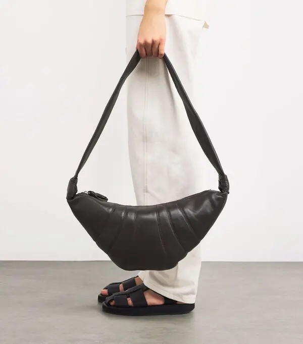 LEMAIRE Medium Nappa Leather Croissant Bag - Brown