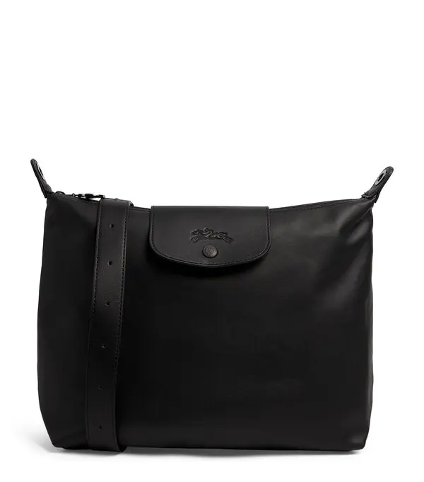 Longchamp Le Pliage Xtra Medium Leather Shoulder Bag - Black