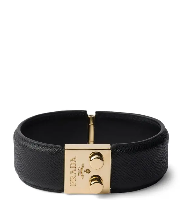 Prada Saffiano Leather Bracelet - Black