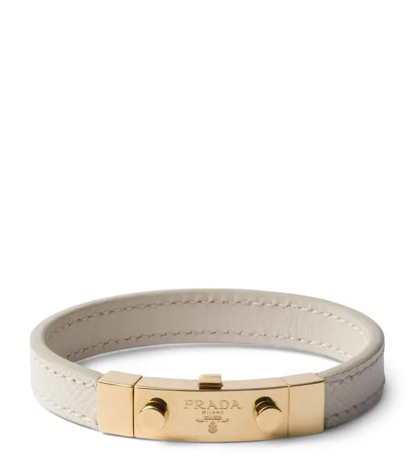 Prada Saffiano Leather Bracelet - Neutral
