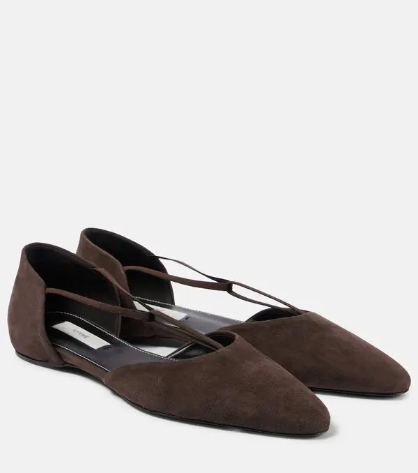 TOTEME Suede Ballet Flats - Brown