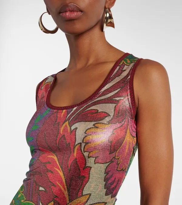 Etro Printed Satin Maxi Dress