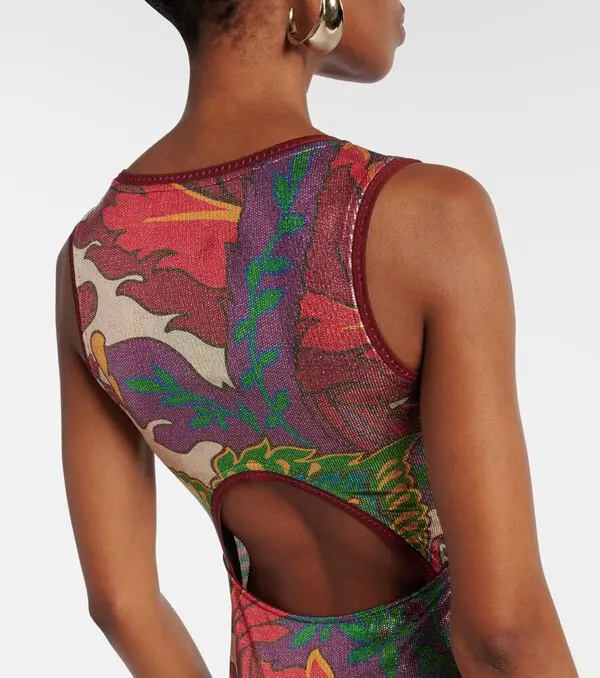 Etro Printed Satin Maxi Dress
