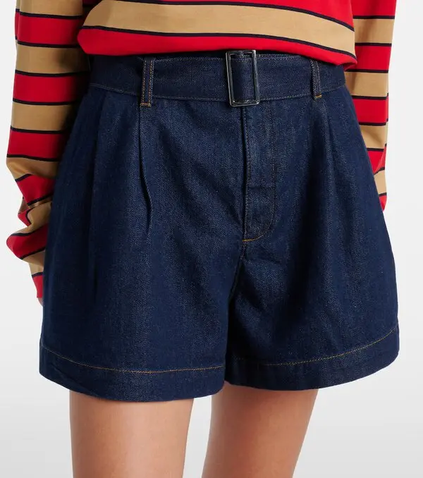FRAME Paper Bag Belted Denim Shorts