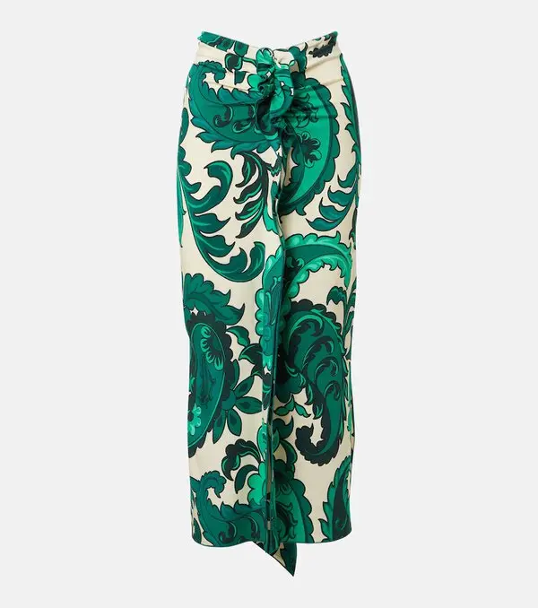 Etro Paisley Ruffled Midi Skirt