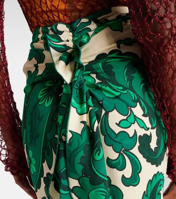 Etro Paisley Ruffled Midi Skirt