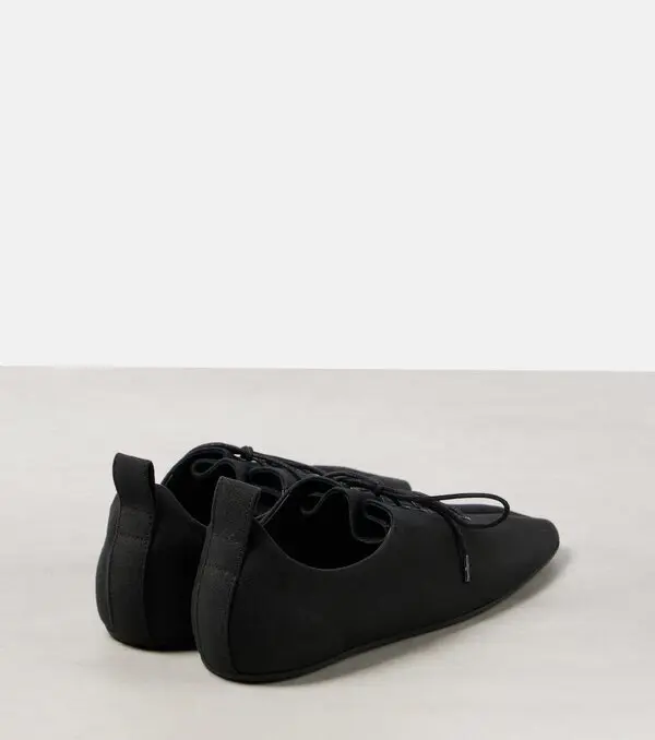 TOTEME Canvas Lace-up Square Toe Sneakers