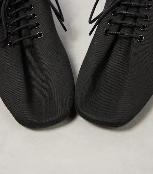 TOTEME Canvas Lace-up Square Toe Sneakers