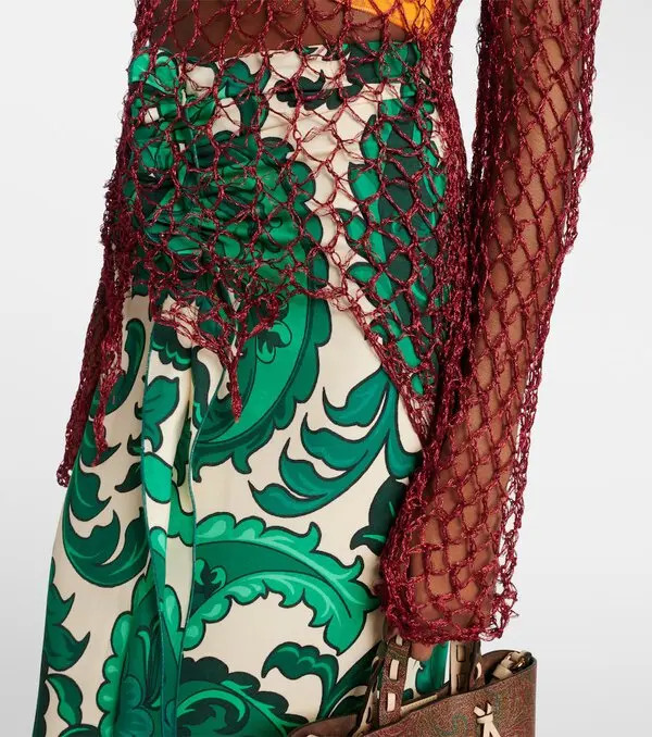 Etro Open-knit Sweater And Printed Crop Top Set
