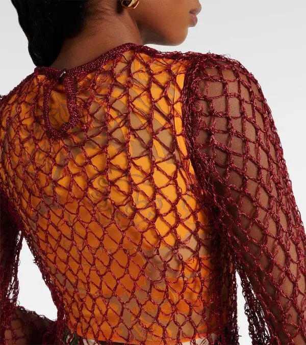 Etro Open-knit Sweater And Printed Crop Top Set