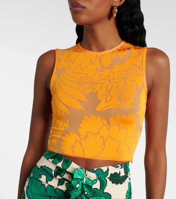 Etro Open-knit Sweater And Printed Crop Top Set