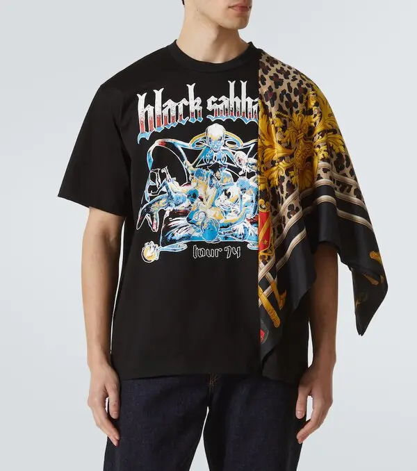 Junya Watanabe Sabbath Caped Cotton Jersey T-shirt - Black