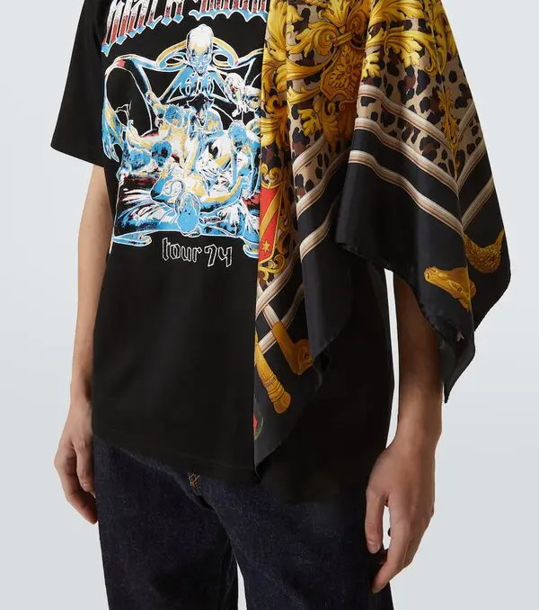 Junya Watanabe Sabbath Caped Cotton Jersey T-shirt - Black