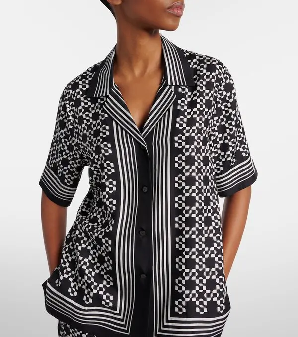 Simkhai Koda Printed Bowling Shirt