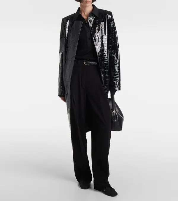 TOTEME Wide-leg Wool Viscose Blend Trousers