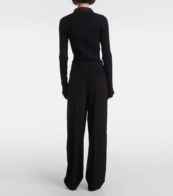 TOTEME Wide-leg Wool Viscose Blend Trousers