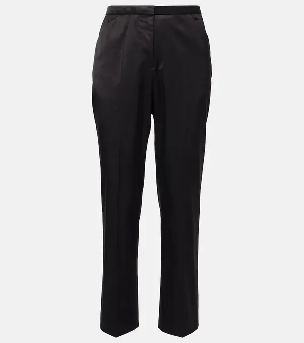 TOTEME Cotton-blend Straight Leg Trousers - Black