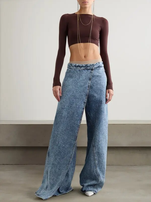 Alaïa Asymmetric Wide-leg Jeans