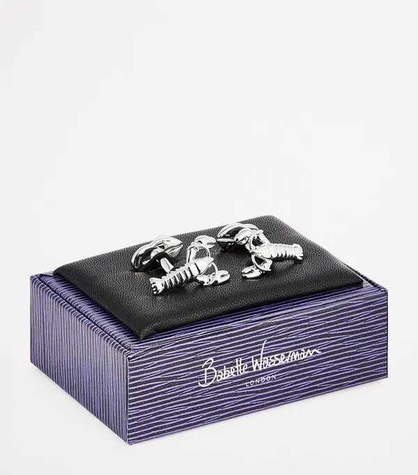 BABETTE WASSERMAN LONDON Rhodium-plated Lobster Cufflinks - Silver
