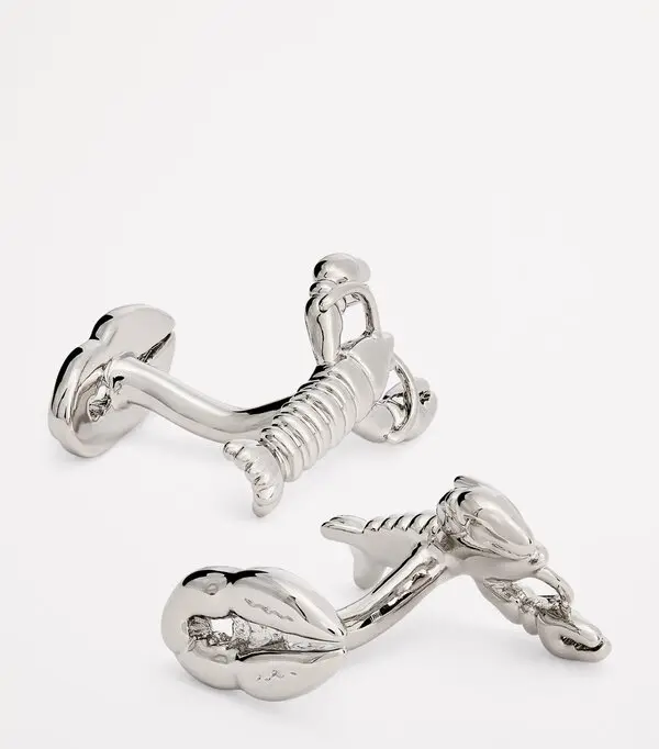 BABETTE WASSERMAN LONDON Rhodium-plated Lobster Cufflinks - Silver